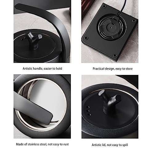 Smart Electric Kettle 1.0L with 7-Temp Control, Tea Maker, 0.5-24h Keep Warm, Stainless Steel Water Boiler, Ultra Fast Boiling Hot Water Kettle for Pour-Over Coffee/Tea/Oatmeal, 1000W,Matte Black