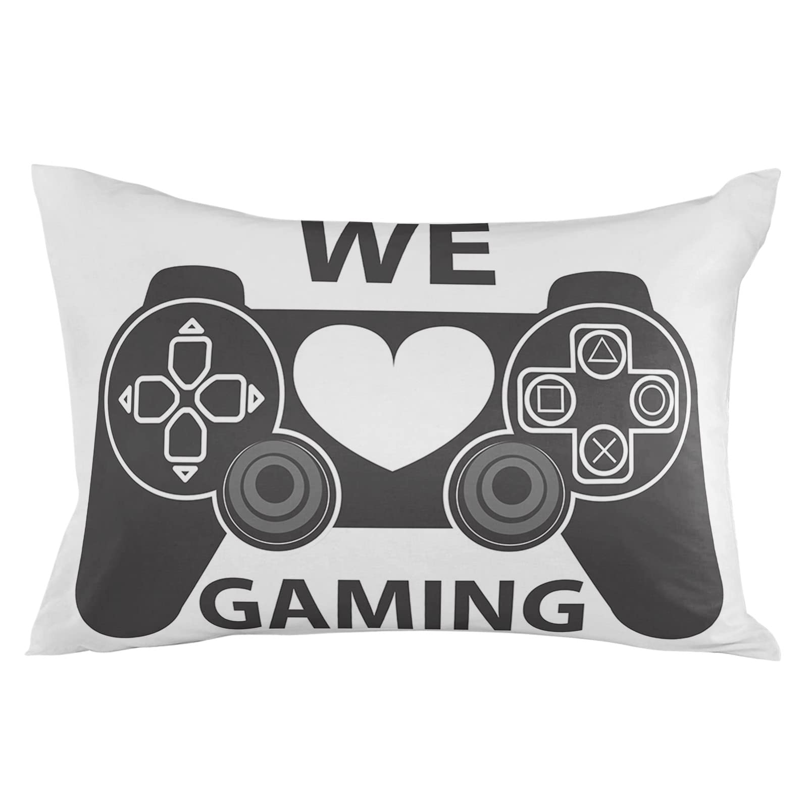 Pillow Covers 20x36 Inch - King WE Gaming Gray Gamepad Continuous Joystick Soft Brushed Microfiber Pillowcases with Hidden Zipper Closure Bed Pillow Shams for Bedroom Sofa Car