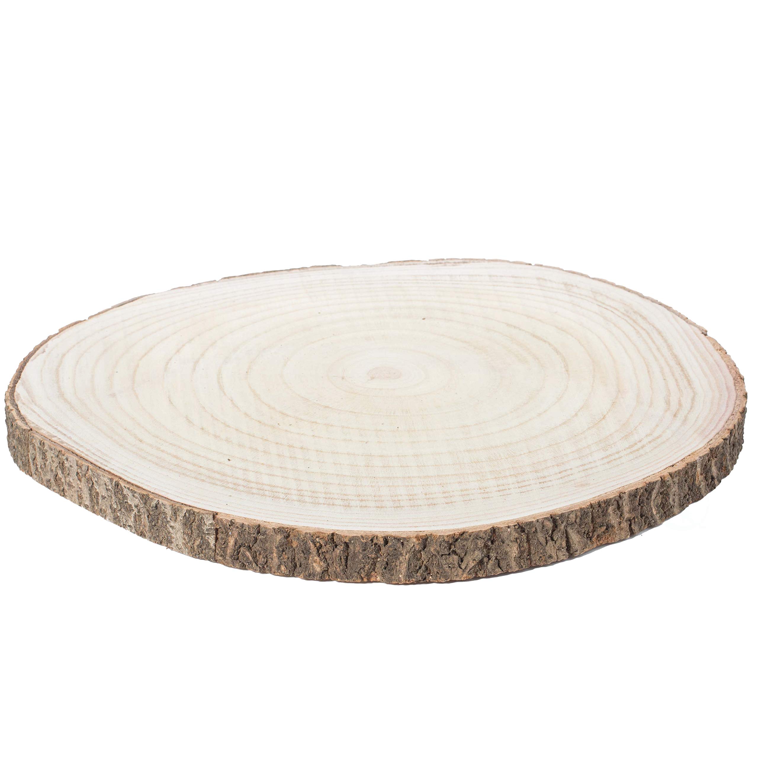Vintiquewise Barky Natural Wood Slabs Rustic Ornament Slice Tray Table Charger - 18 Inch Dia