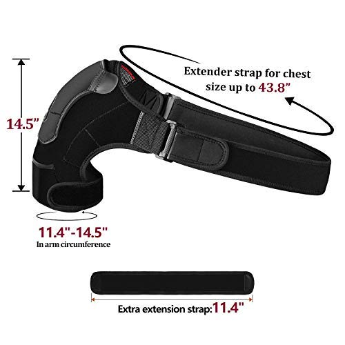 Shoulder Wrap Brace Heating Pad Portable Adjustable Electric 3 Heat Settings Support Hot Therapy Pain Relief Stiff Soreness,Frozen Shoulder, Bursitis, Tendonitis Rotator Cuff AC Joint