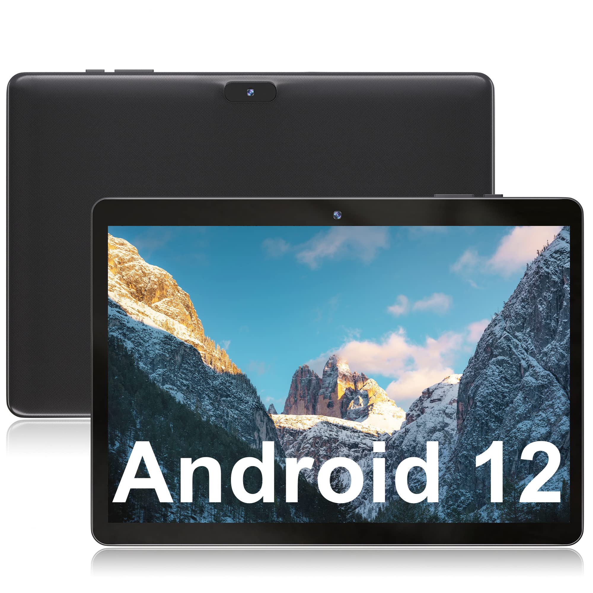 SGIN 10 inch Android 12 Tablet with 1.6GHz Quad-Core Processor, 2GB RAM 32GB ROM, 2+5MP Dual Camera, IPS FHD, 5000mAh, WiFi, Bluetooth(Black)