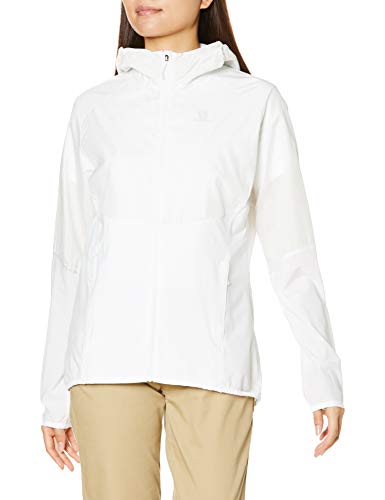 Salomon Women's Standard Agile Full Zip Hoodie, White/Ao, X-Large