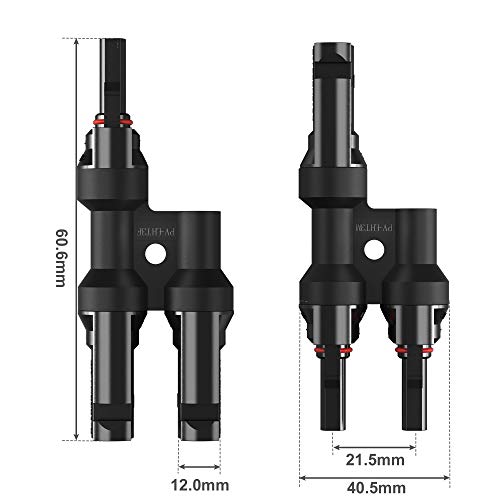 POWISER Solar Branch Connectors Y Connector in Pair MMF+FFM for Parallel Connection Between Solar Panels 5 Pairs