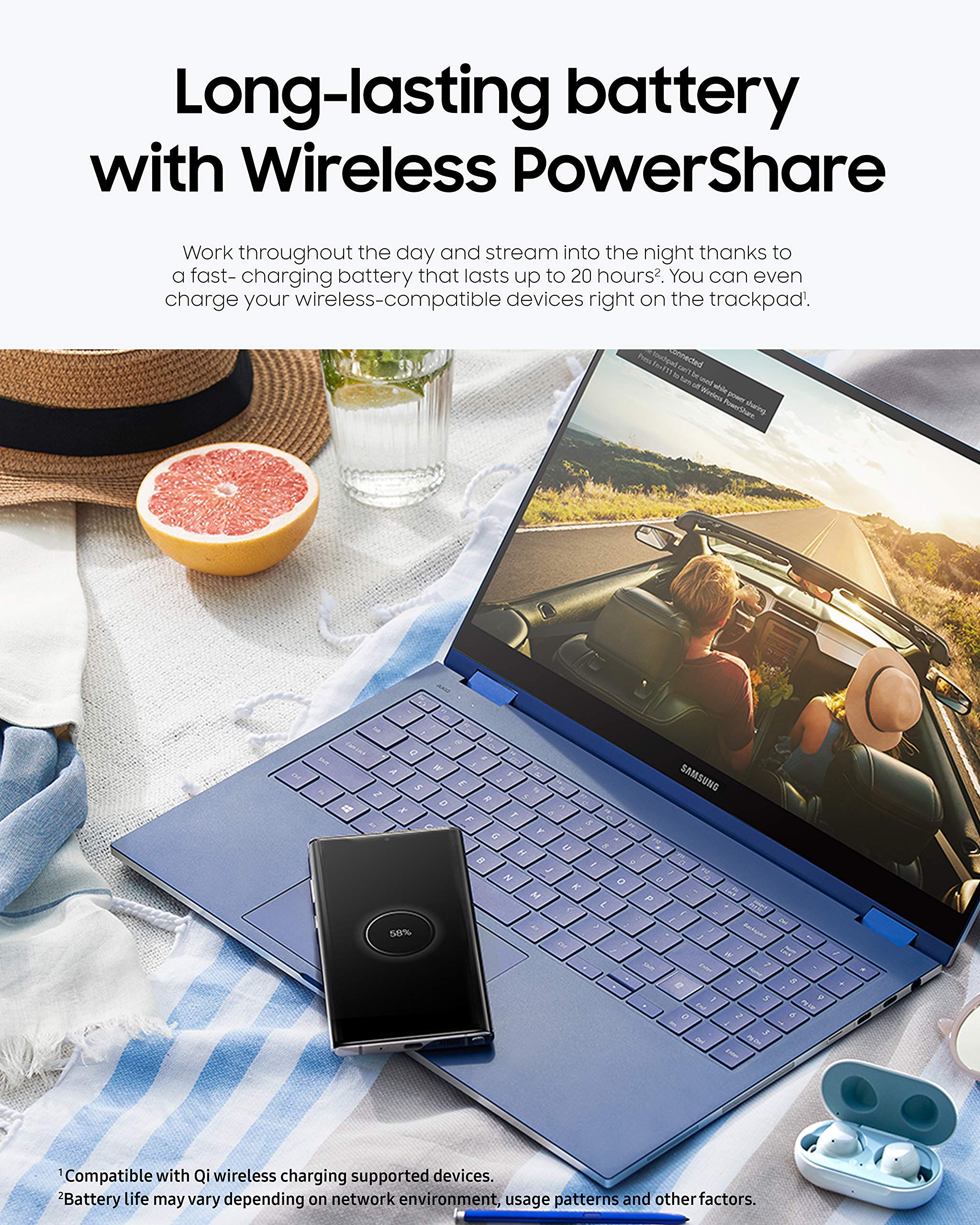 Samsung Galaxy Book Flex 13.3” Laptop| QLED Display and Intel Core i7 Processor | 8GB Memory | 512GB SSD| Long Battery Life and Bluetooth-Enabled S Pen | (NP930QCG-K01US), Blue (Renewed)