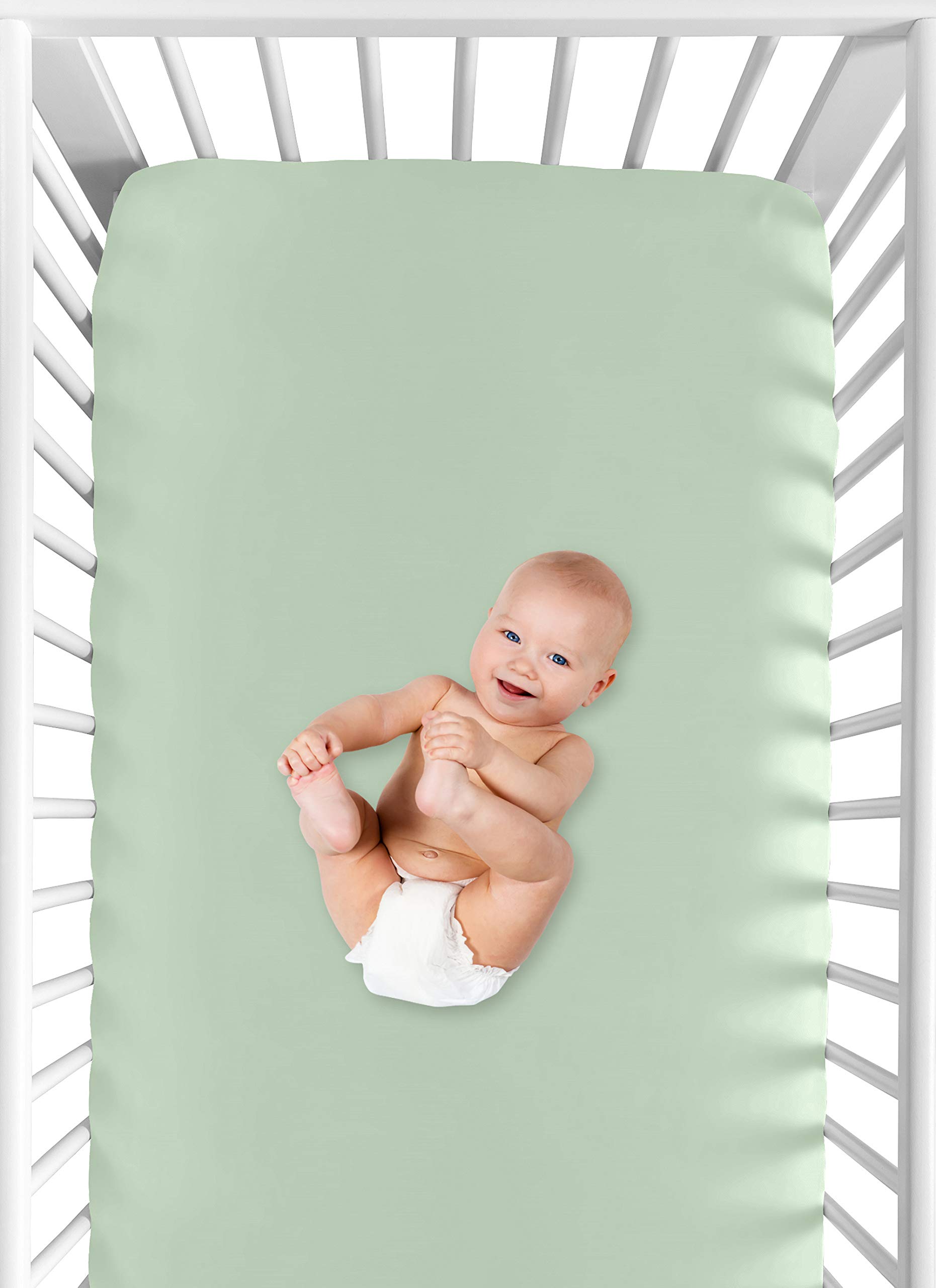 Sweet Jojo Designs Fitted Crib Sheet for Grey, Coral and Mint Woodland Arrow Baby/Toddler Bedding Set Collection - Mint