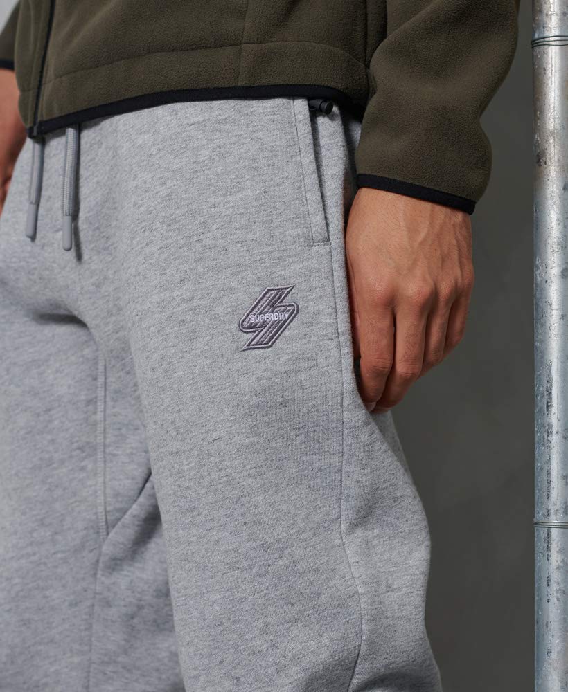 Superdry Mens Sportstyle Joggers Grey Slub Grindle Size M