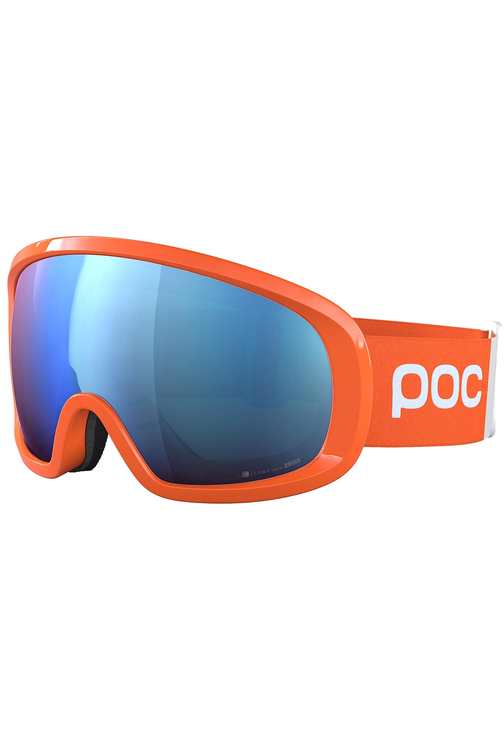 POC, Fovea Mid Clarity Comp Goggles for Skiing and Snowboarding, Fluorescent Orange/Spektris Blue, One Size