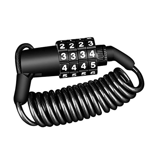 Zerlibeaful Digit Bike for Lock Security Inch Combination Lock 4 Resettable Cable Bicycle 4 Bike Accessories Bicycle Led Headlight (A, One Size)