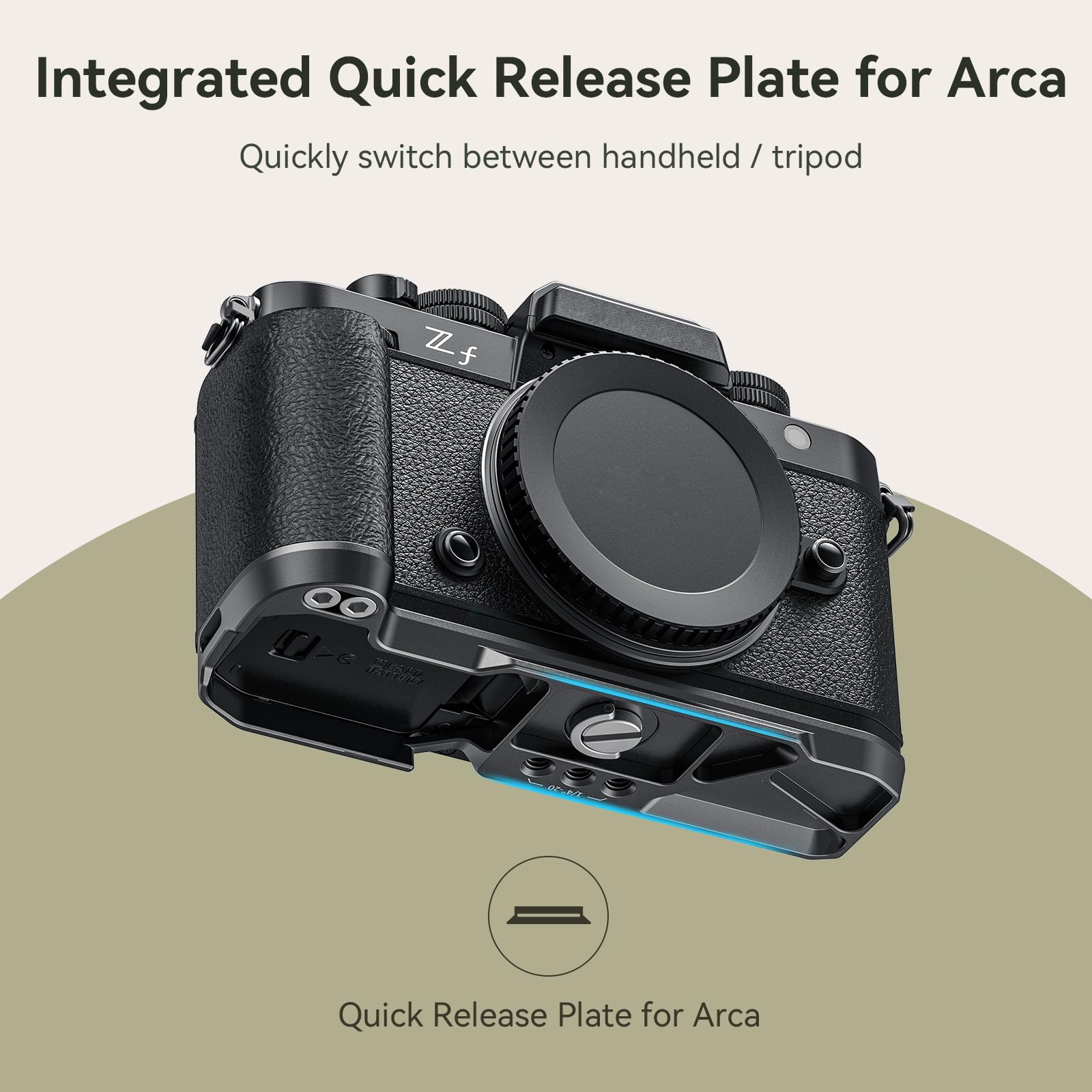 SmallRig Z f Handgrip L-Shape Grip for Nikon with Ergonomic Silicone Grip, Built-in Quick-Release Plate for Arca for Quickly Switch on Gimbal/Tripods/Handheld Shooting - 4262