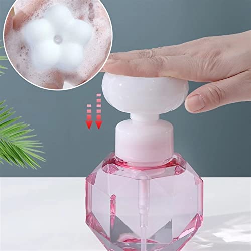 Soap Dispenser 300ml Soap Dispenser Empty Plastic Bottle Flower Liquid Soap Dispenser Soap Foam Flower Shower Gel Foam Pump Bottle for Bathroom Kitchen Bathroom Soap Dispenser (Color : Gray)