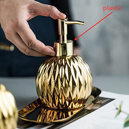 Soap Dispenser Soap Bottle Foaming Lotions Refillable Bottle Flower Pump Head Soap Shampoo Cosmetic Empty Bottle 250ML Bathroom Soap Dispenser (Color : Gold)