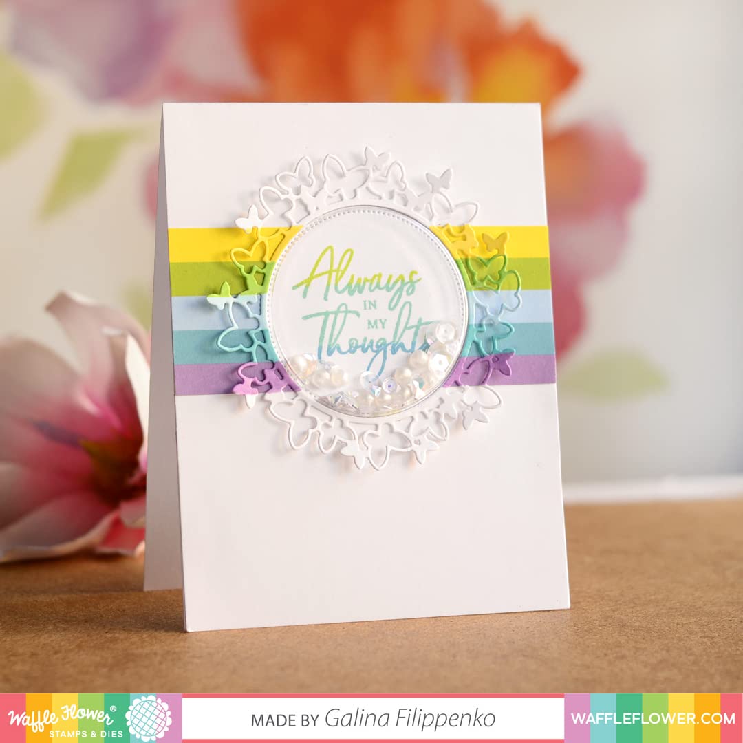 Waffle Flower Shaker Cover - Slim Circles - 1/8" Deep Low Profile Plastic Clear Shaker Pourch Covers to Create Shaker Cards to Send Through Regular Mail. 2.2", 1.45", and 0.7" Circles