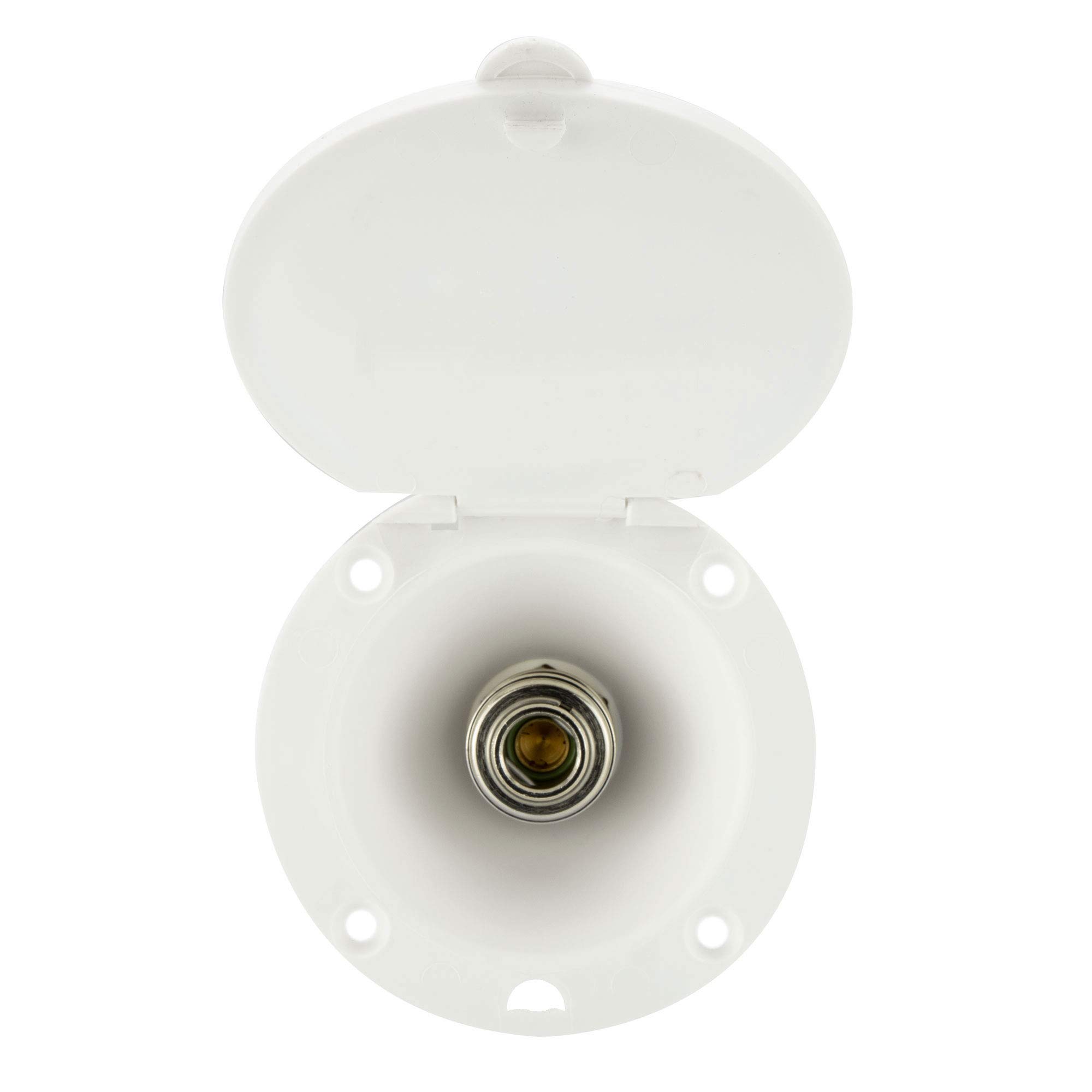 RecPro RV Exterior Spray Port Hook-Up Connector | Optional Hose with Sprayer or Quick Connector | RV Exterior Shower Port (White, Port Only)