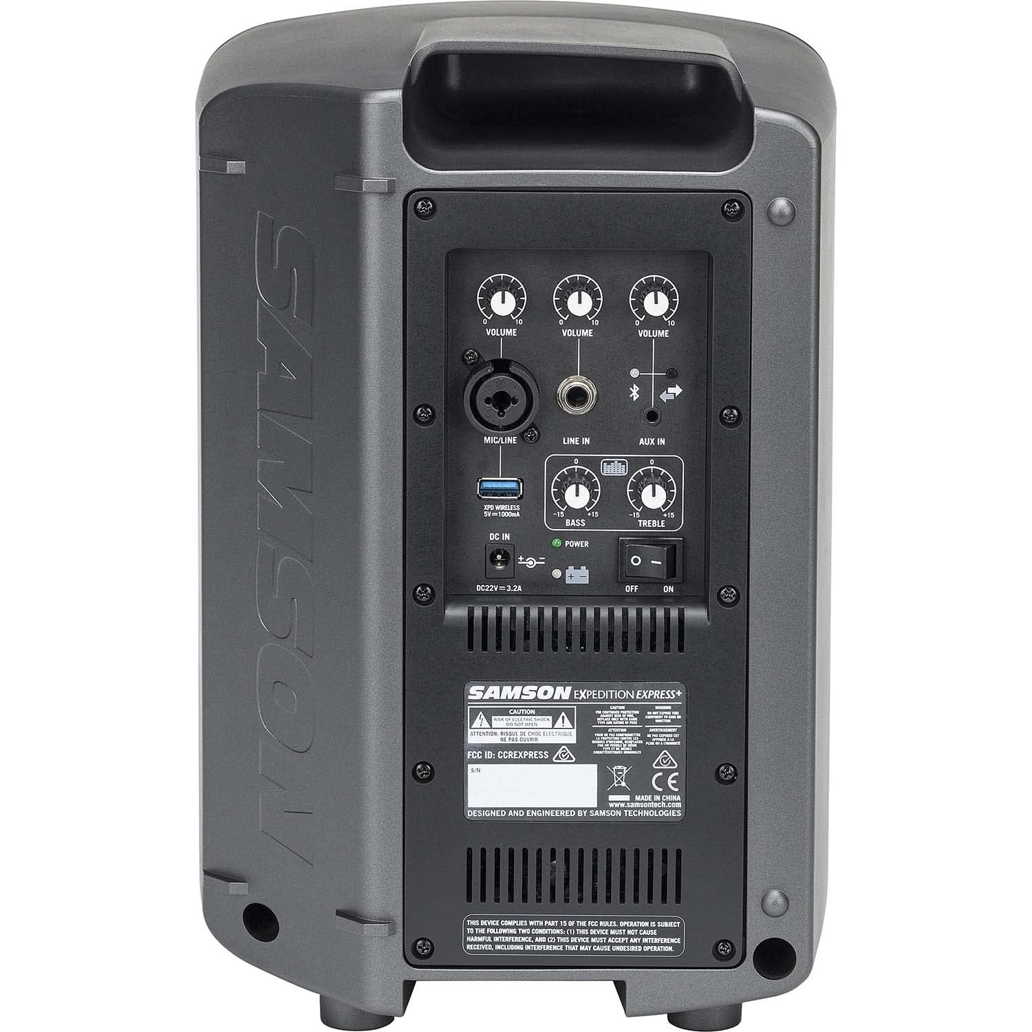 Samson Expedition Express Plus 75-Watt Rechargeable Bluetooth Portable Power Amplifier Speaker with Samson Wired Mic