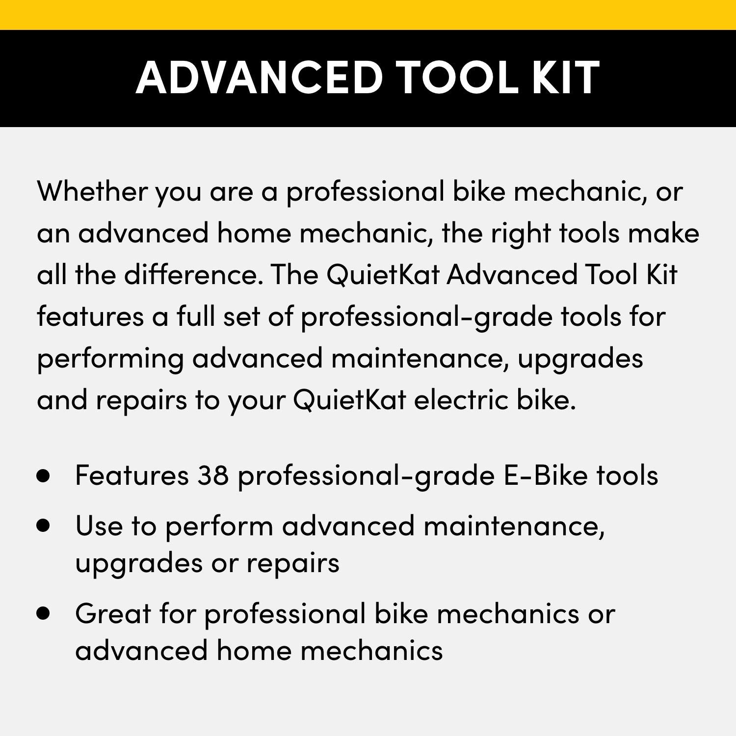 QuietKat Advanced Tool Kit, Featuring 38 E-Bike Tools