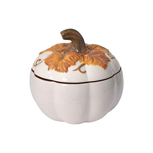 Pfaltzgraff Autumn Berry 16 Piece Dinnerware Set, Service for 4, Multi Colored and Pfaltzgraff Autumn Berry Covered Pumpkin Bowl, Holds 20 Ounces, Cream
