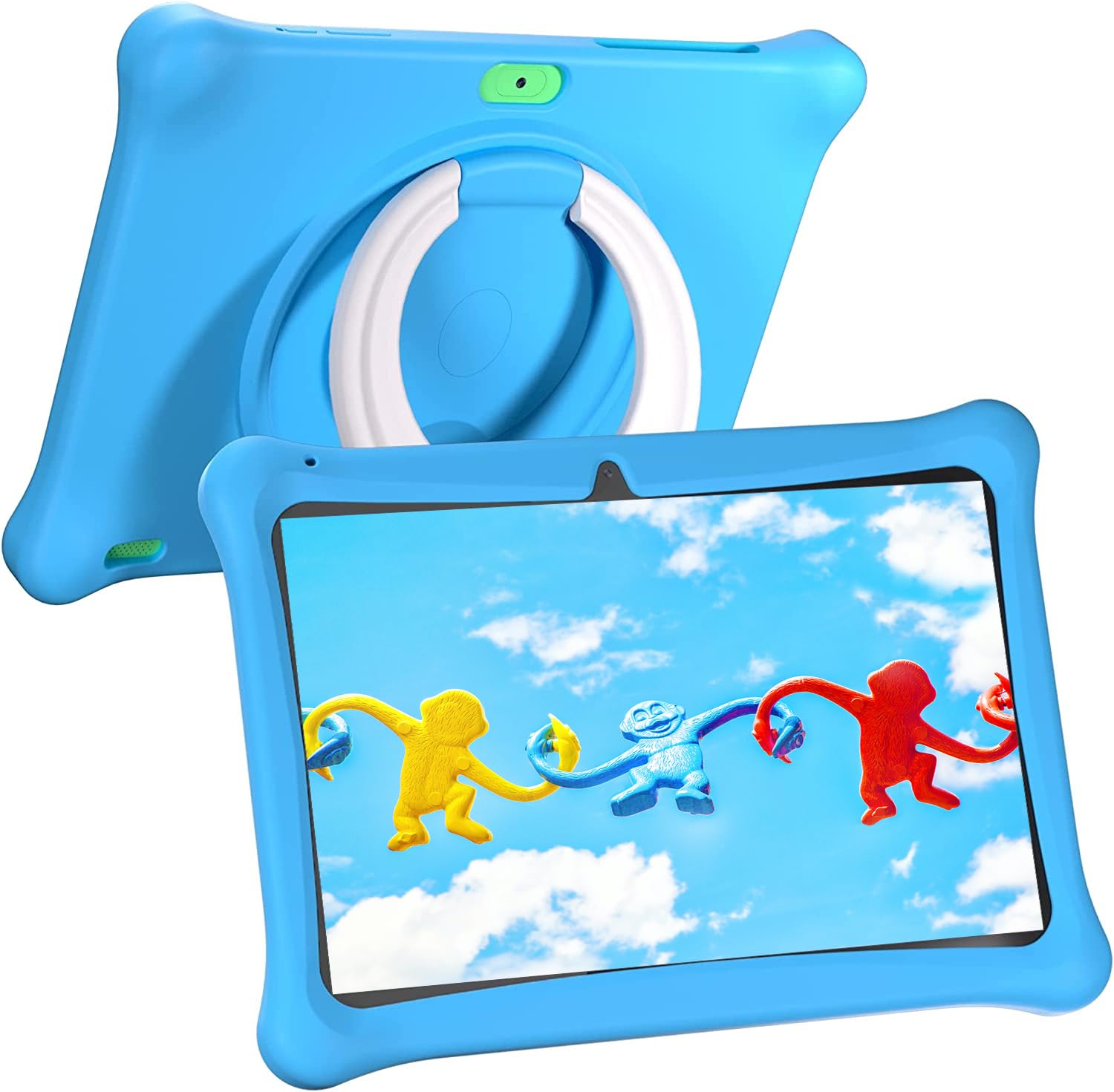 SGIN 10 Inch Kids Tablet with Case, Android 12 Tablet for Kids, 2GB RAM 32GB ROM Kids Tablets with WiFi, Dual Camera, Educational Games, Parental Control APP, iWawa Pre Installed (Blue)