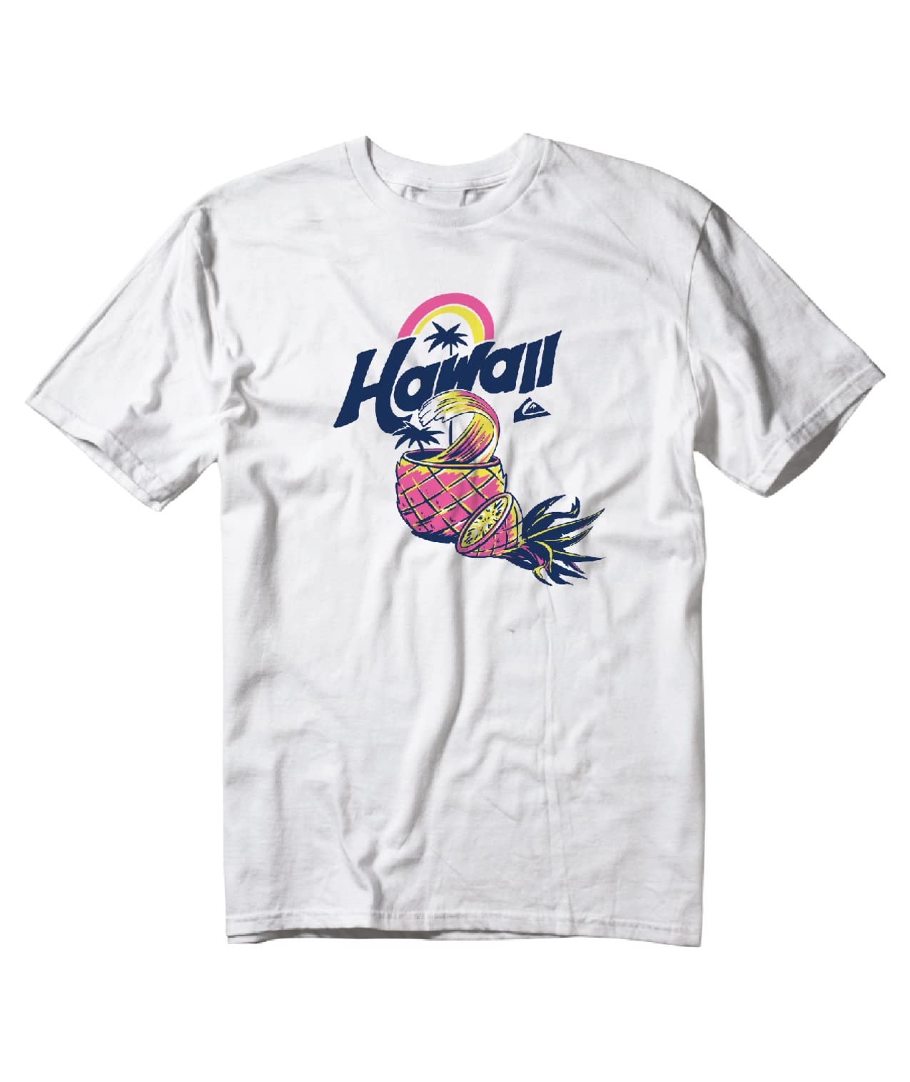 Quiksilver Mens Hawaii Graphic Tees - HI Pineapple Paradise (Snow White, XX-Large)