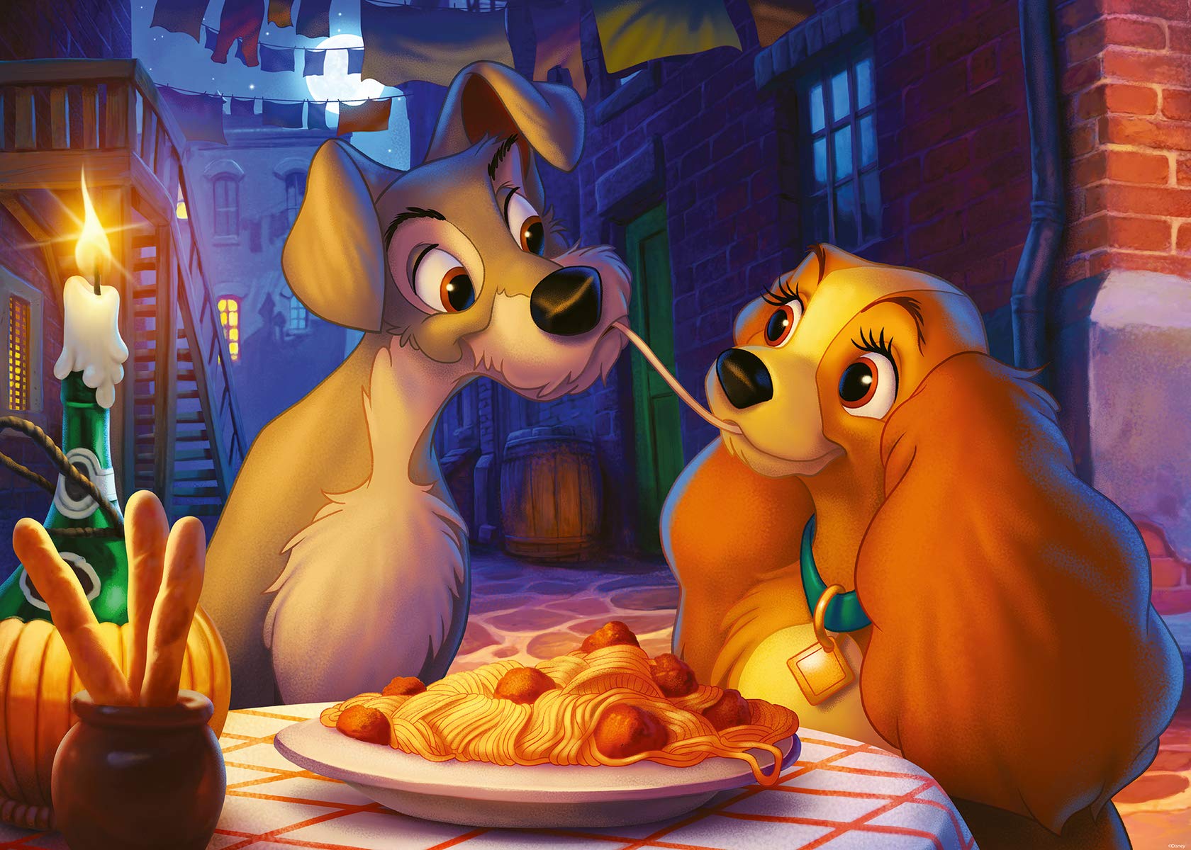 Ravensburger Disney Lady and the Tramp 1000 Piece Jigsaw Puzzle | Unique Softclick Technology | Vibrant, Glare-Free Imagery | Perfect Gift for Puzzle Enthusiasts