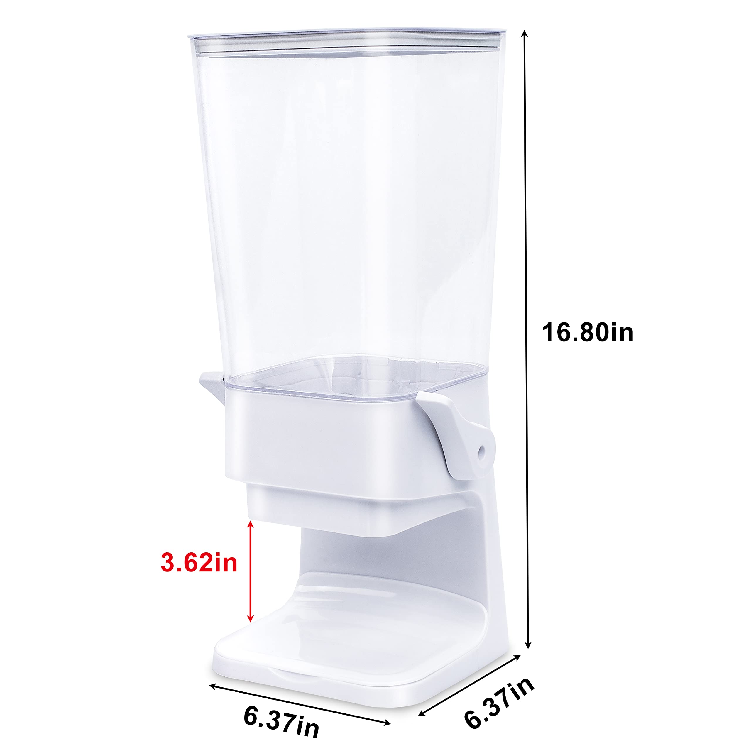 Zeadesign Cereal Dispenser Countertop 2Pc, Cereal Containers Storage, 5L Organization and Storage Containers for Kitchen, Dry Food Dispenser for Rice, Grains, Nuts, Snack,Oatmeal, Pet food, White