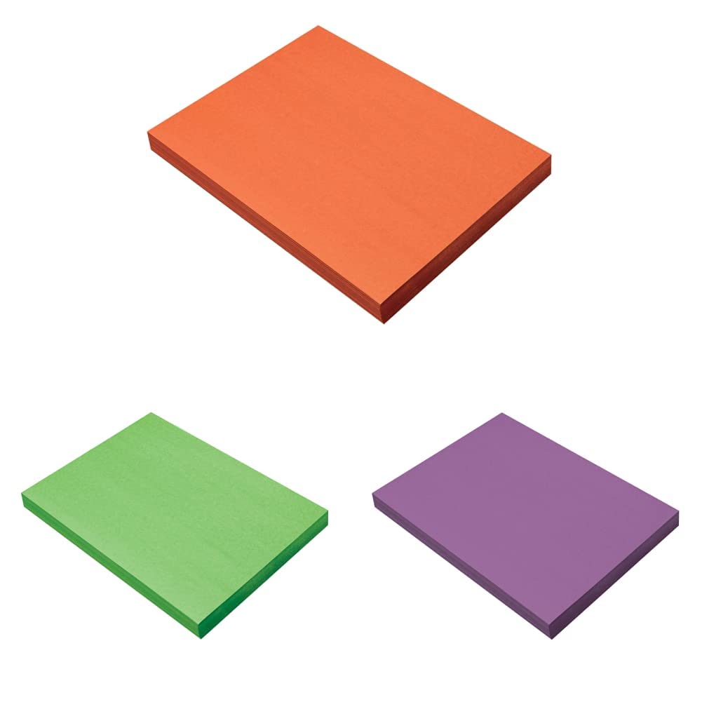Prang (Formerly SunWorks) Construction Paper, Orange, 9" x 12", 100 Sheets & Prang (Formerly SunWorks) Construction Paper, Bright Green, 9" x 12", 100 Sheets & Prang (Formerly SunWorks) Construction