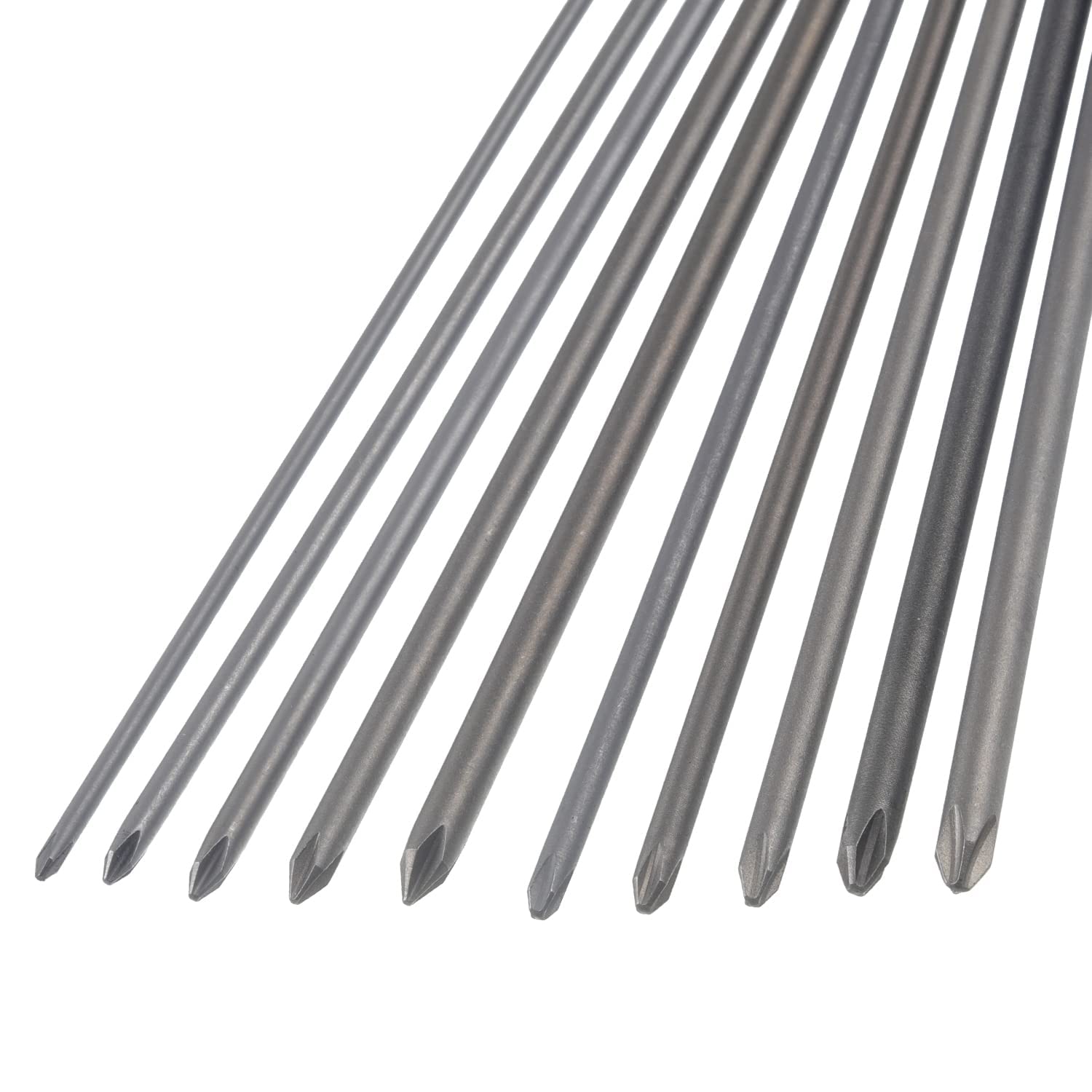 Rocaris 10 Pack Extra Long Phillips Screwdriver Bit Sets, 1/4 Inch Hex Shank Magnetic Screwdriver Bits Cross Head S2, 8 Inch