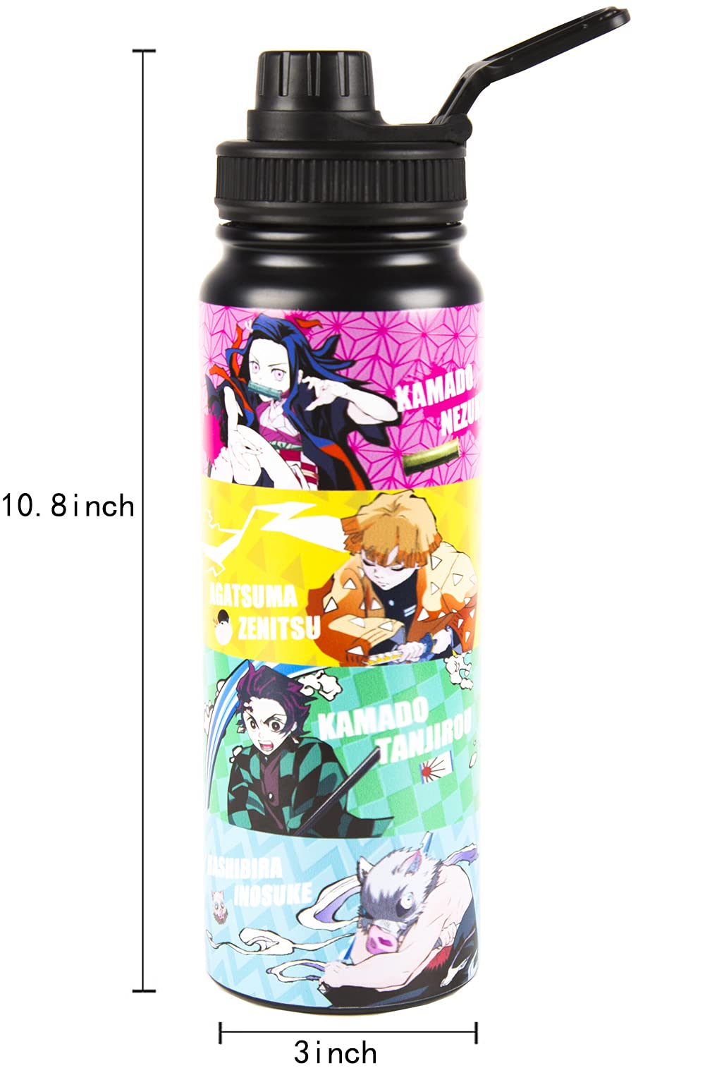 VORSAK waterbottle 28oz Stainless Steel Insulated Sport Bottle BPA Free, 3D Printing anime Tanjiro Nezuko