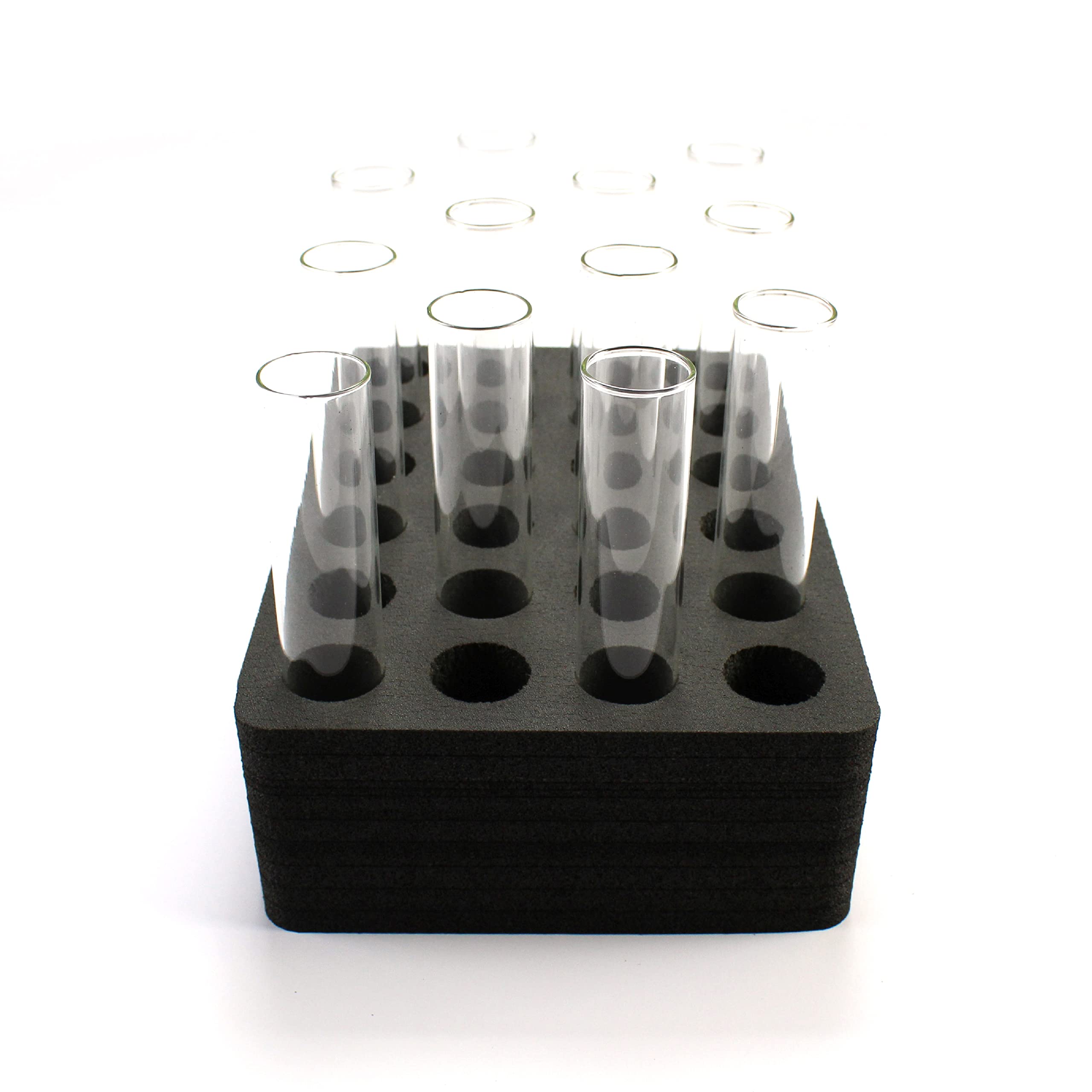 Polar Whale 10 Test Tube Racks Durable Black Foam Storage Holder Organizer Stand Transport Holds 24 Tubes Fits up to 30mm Diameter