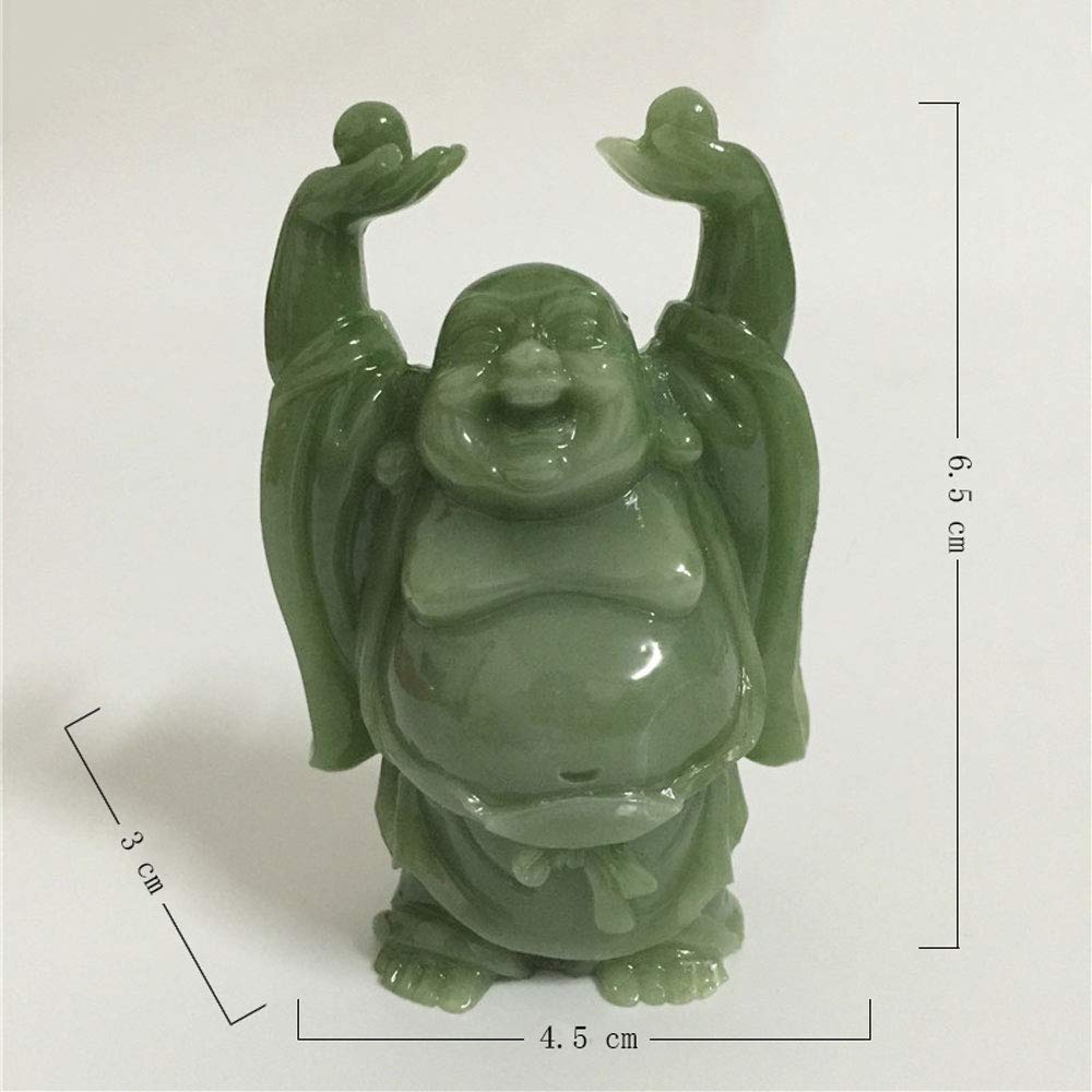 QWERWEFR Chinese Happy Maitreya Buddha Statue Sculpture Man-Made Jade Stone Home Garden Decoration Lucky Laughing Buddha Statues Figurine
