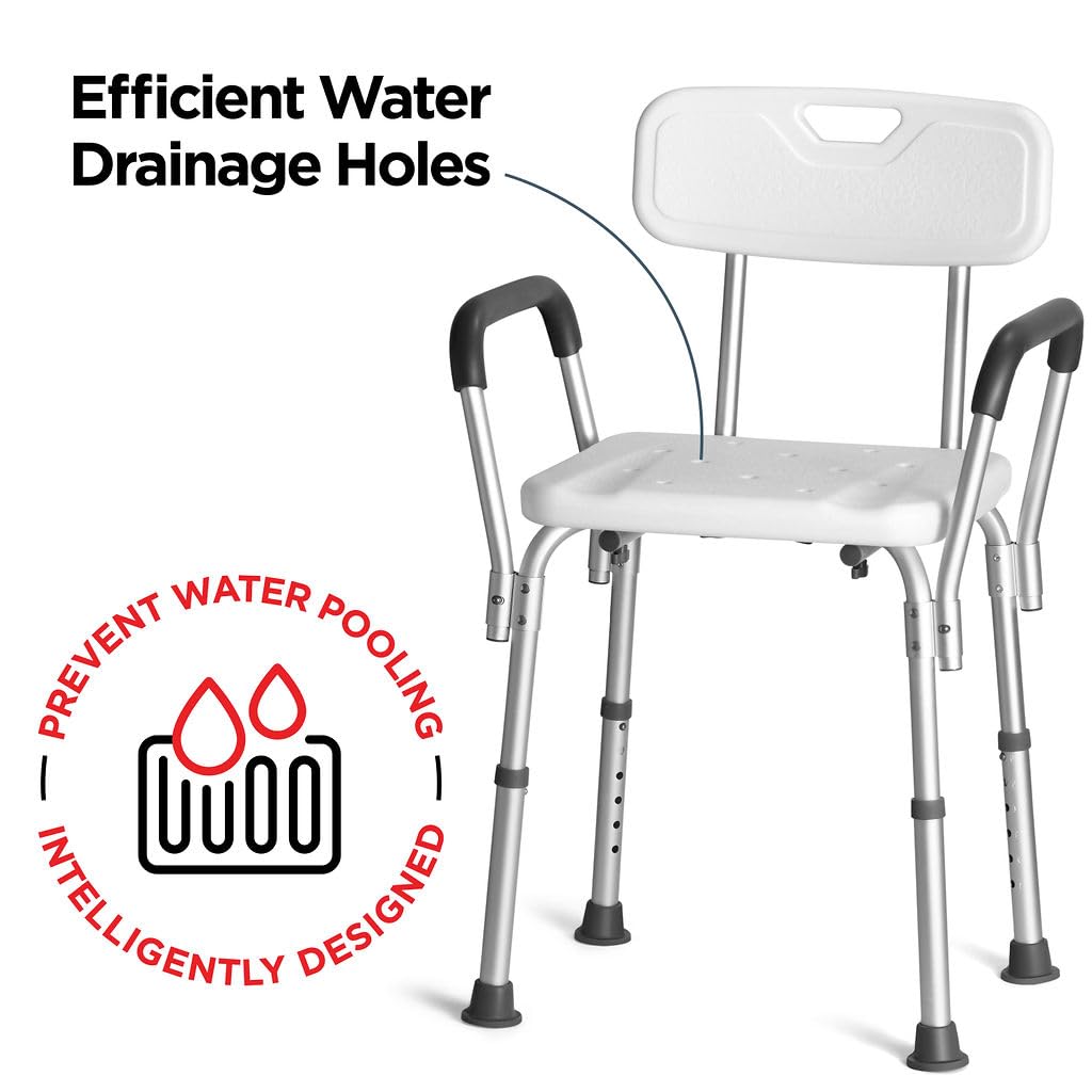 Shower Chair with Handels Set of 3 Includes Back Scrubber & Additional Sponge Tool Free Shower Chair for Elderly Bath Chair for Elderly