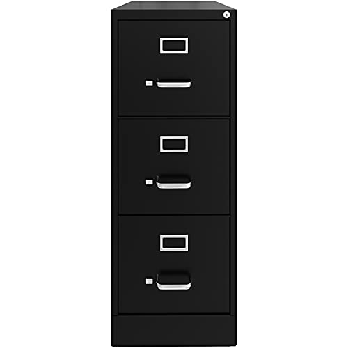 UrbanPro 22-in Deep 3 Drawer - Letter Width - Vertical Metal File Cabinet - Black - Commercial Grade - Fully Assembled