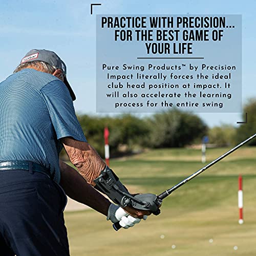 Precision Impact Golf Pure Swing Products Swing Trainer | Training Aid: Crisp Ball Striking, Proper Wrist Set, Backwing Rotation, Swing & Club Head Lag