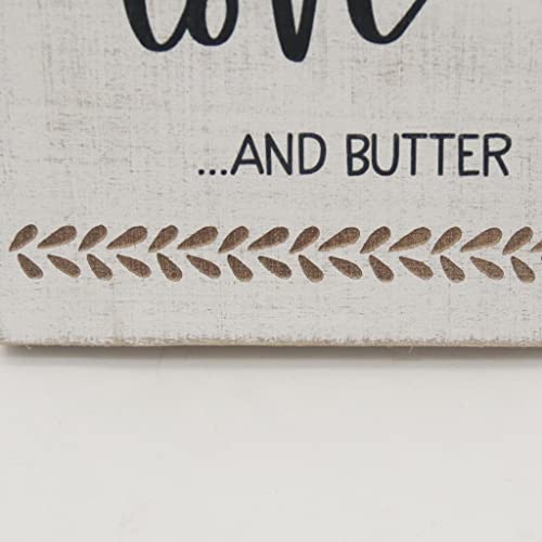 The Secret Ingredient Is Love and Butter Sign, Cutting Board Kitchen Farmhouse Decor, Kitchen Wall Decorations for Home,3.88’’ X 0.75’’ X 6.25’’