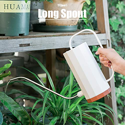 YYGoo Indoor Watering Can, Modern Style Watering Pot with Long Spout, Small Size for House Bonsai Plants Garden Flower, 40oz/1.2L (White)