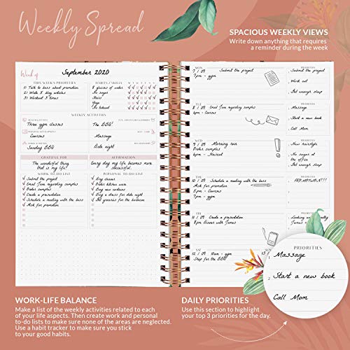 PLANBERRY Large Weekly Planner Premium – Undated Life & Budget Planner – Organizer & Productivity Journal, 8x10.4″ (African Terracotta)