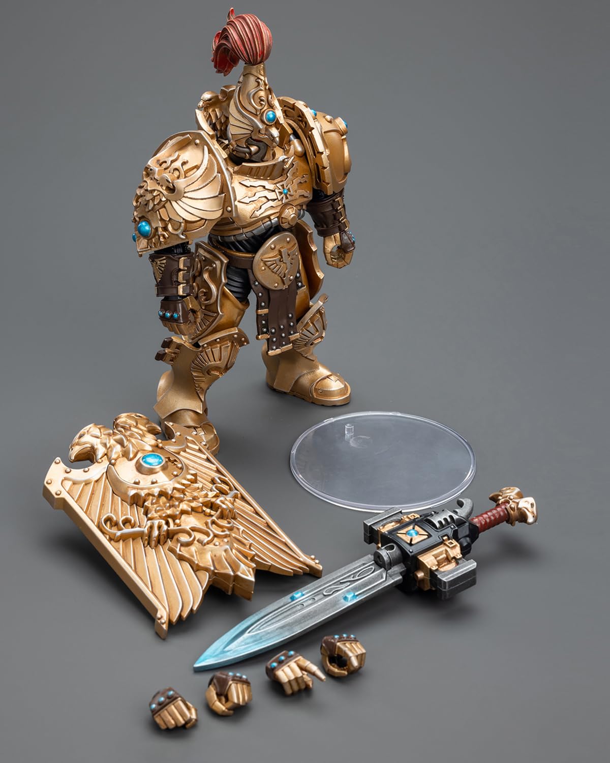 Pipigirl JoyToy 40K Space Marine Genuine License 1/18 Action Figure, Adeptus Custodes Custodian Guard with Sentinel Blade and Praesidium Shield