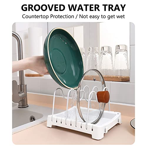 WANCHIY Cookie Sheet Organizer Rack for Cabinet- 3 PACK Pot and Pan Organizer for Cabinet, Adjustable Cutting Board Organizer, Baking/Lid/Dish/Plates/Pan Organizer Rack for Cabinet(White)