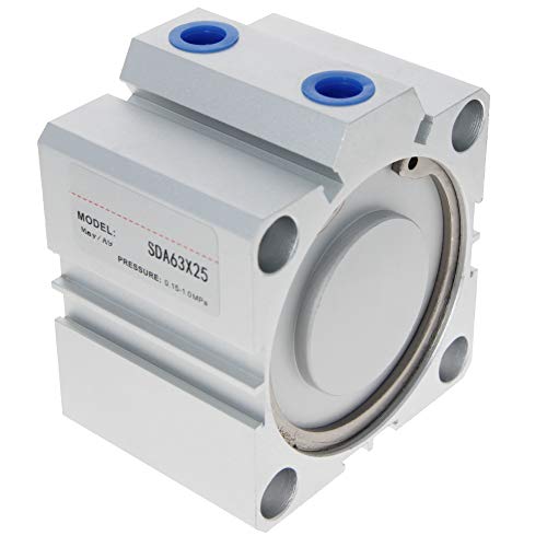 Othmro SDA63 Sealing Thin Air Cylinder 2.48in Bore 0.98in Stroke Double Action Thin Air Cylinder Aluminium Pneumatic Hydraulic Cylinder Pneumatic Small Thin Cylinder for Pneumatic and Hydraulic System