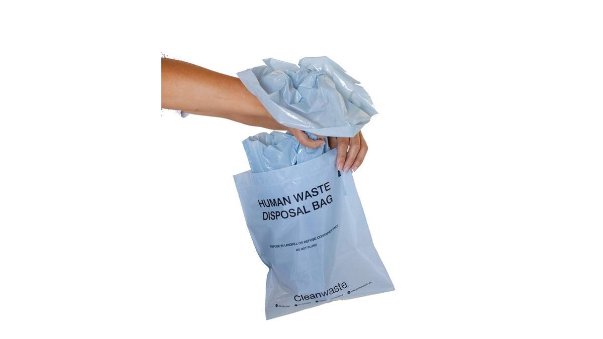 Sani-Bag+ by Cleanwaste Commode Liners, 25 Individually Wrapped Liners Sanitary-for Home Hospice Self Contained Waste Disposal, Absorbent Liner w/Gel Powder to Solidify Liquids, Odor Free Spill Proof