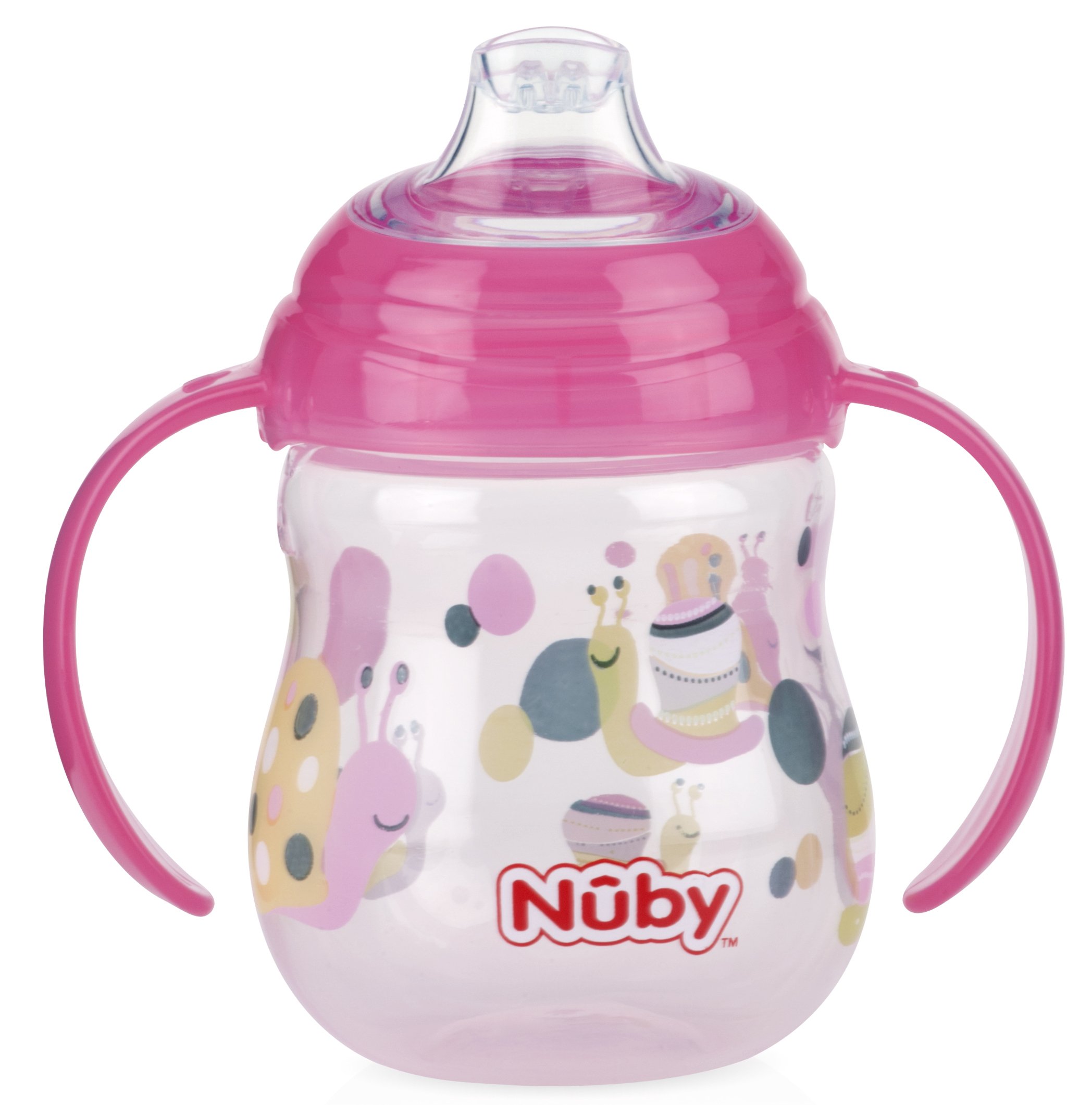 Nuby 3 Piece Grip N' Sip Cup, Pink/Red/Aqua