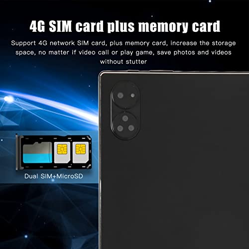 Zyyini P10 4G Calling Tablet for Android 11, 10 Inch 6GB RAM 256GB ROM Octa Core Processor WiFi Kids Tablets,Dual Camera 2 Card Slots 7000mAh,for Daily Entertainment and Travel(Black)