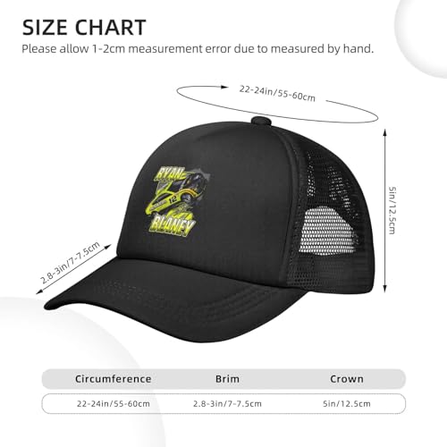 Ryan Blaney 12 Men's Adjustable Mesh Back Cap Curved Bill Snapback Mesh Baseball Cap Breathable Sun Hat