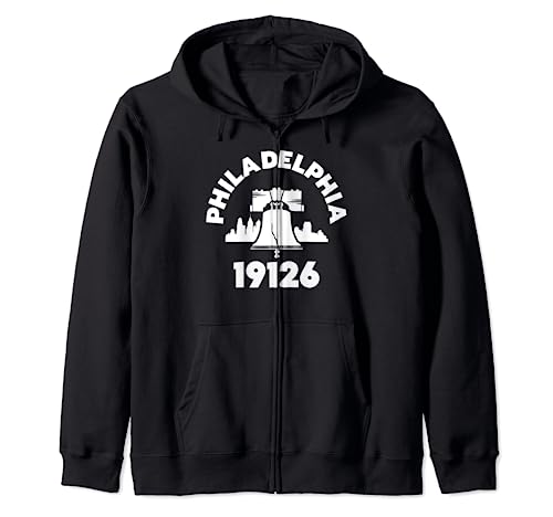 Philly Neighborhood 19126 Zip Code Philadelphia Liberty Bell Zip Hoodie