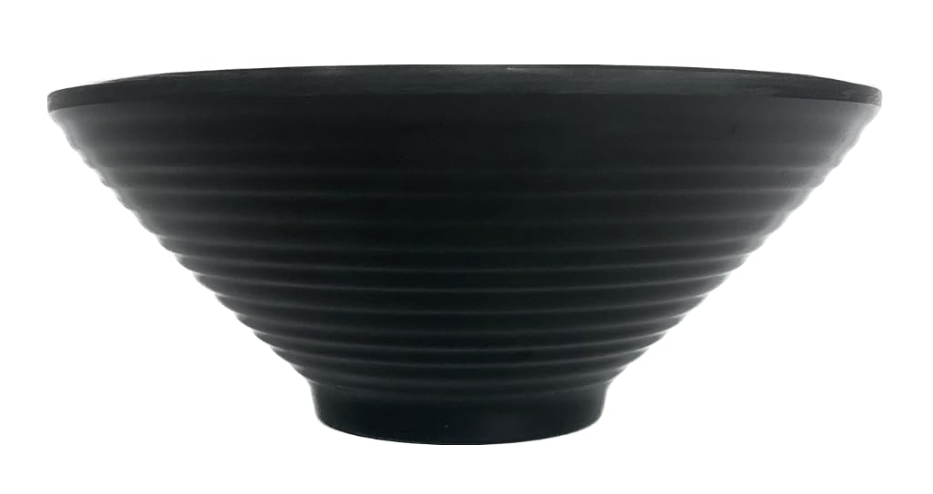 Z-Moments Melamine Round Bowls Japanese Ramen Vietnam Pho Noodles Soup Rice Bowls Set, Black, 5.5", 7", 8", 9", Black #LJB (24, 9" (44 oz))