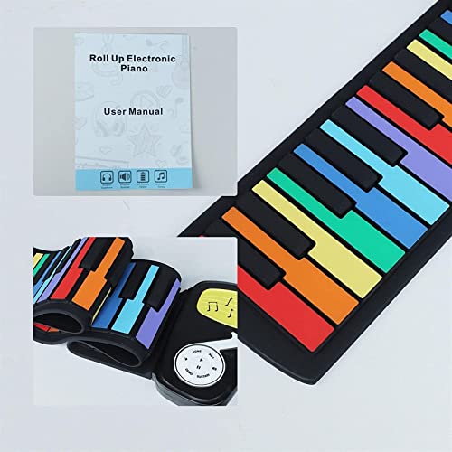 ZOHIKO Music Roll Up Piano 49 Key Roll Up Piano Keyboard with Speaker - 8 Different Tone - Record & Play Feature - Echo & Sustain Function - for Kids Beginner Gifts