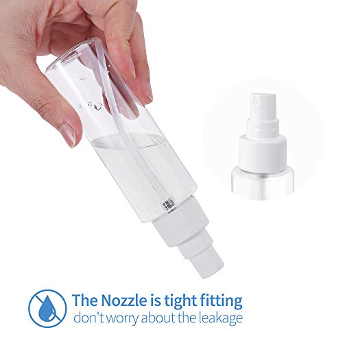 STARSIDE 4 Pack 100 ML Clear Plastic Spray Bottles with Fine Mist Sprayer.Refillable & Reusable Bottles for Essential Oils,Perfumes,Cleaning Products,Aromatherapy.6 Labels as gift.