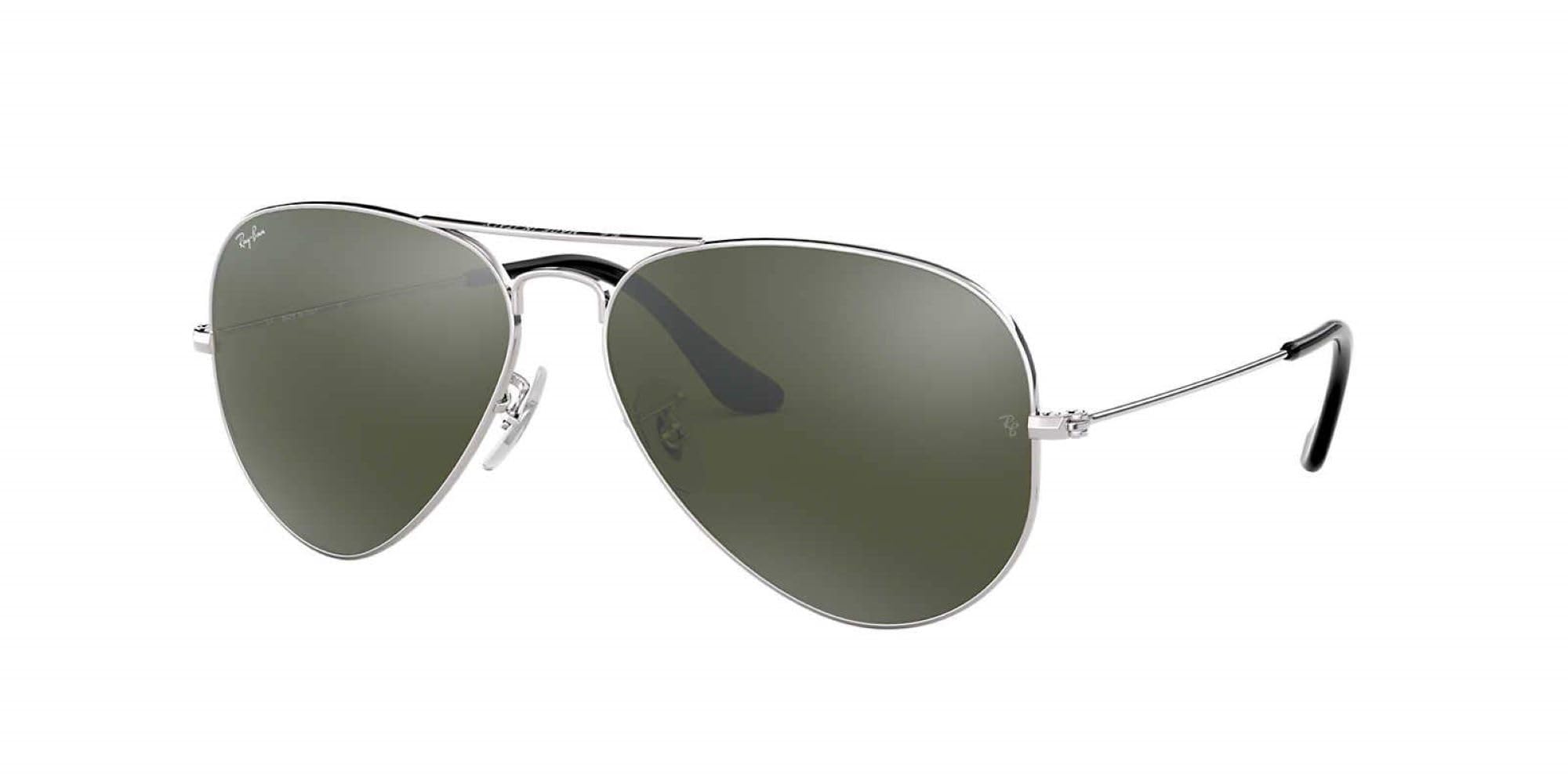Ray-Ban RB3025 Classic Aviator Sunglasses, Silver/Grey Mirror, 55 mm