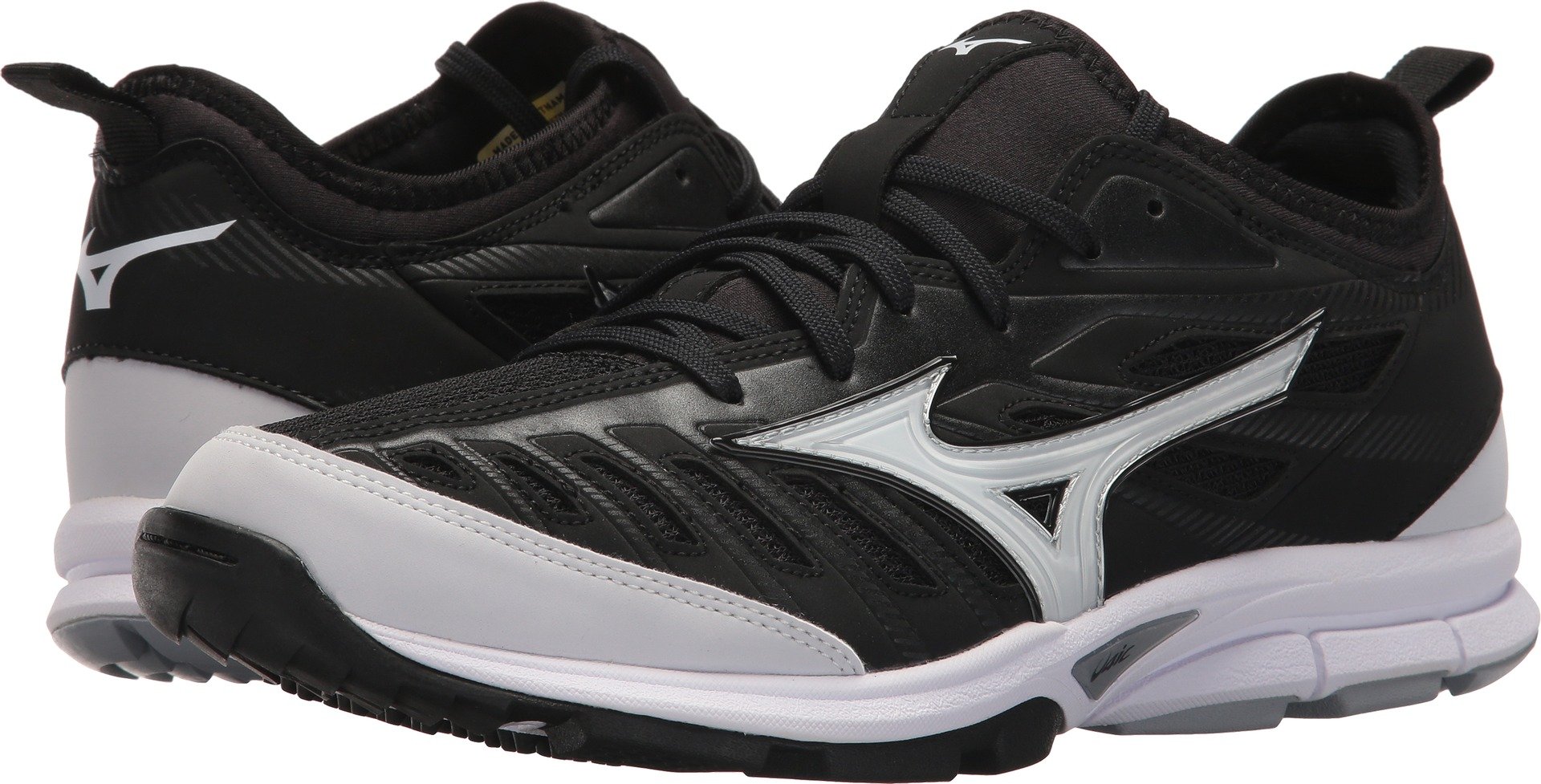 Mizuno Men's Players Trainer 2 Turf Baseball-Shoes,Black/White,9.5 D US