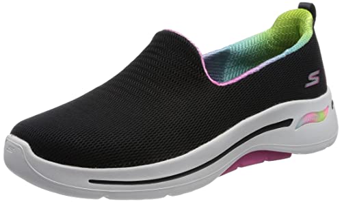 Skechers Woman Go Walk Arch Fit-Wild Energy 124867 Black/Hot Pink US Size 10.