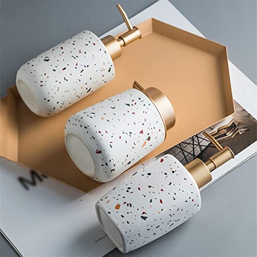Soap Dispenser 370ML/380ML/400ML Ceramic Split Bottle Shower Gel Press Pump Bottle Lotion Bottle for Bathroom, Kitchen, Toilet Soap Bottle (Size : Brass)